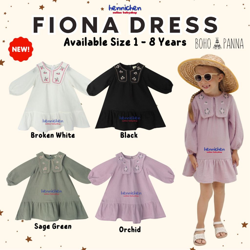 Jual Bohopanna Fiona Dress Marie Dress 0-10 Tahun Dress Ruffle Panjang ...