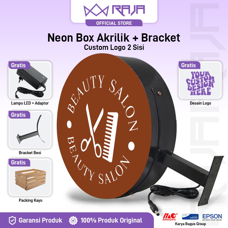 Jual Neon Box Salon Outdoor Akrilik Premium 2 Sisi Siap Pasang Custom ...