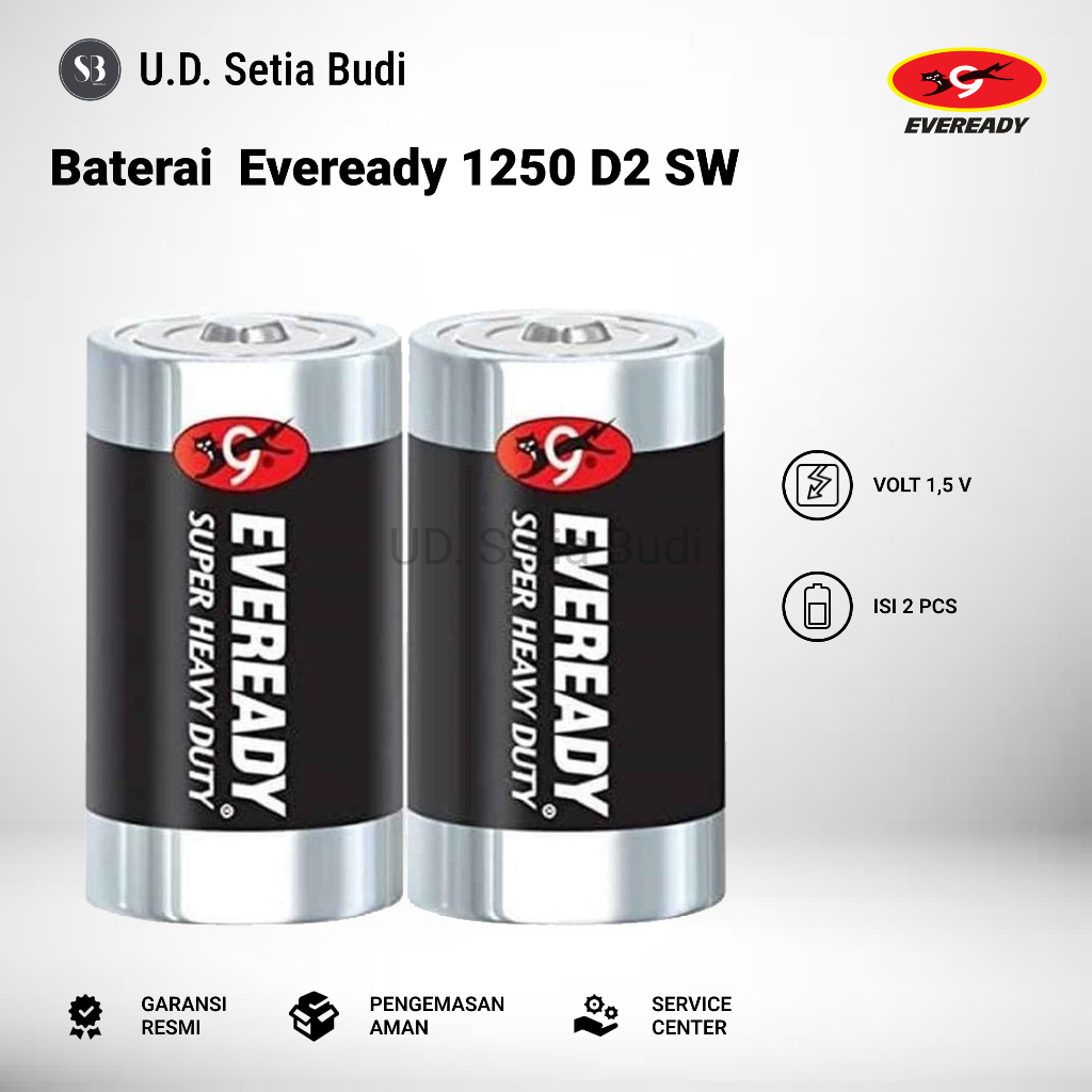 Jual Battery Size D Eveready SHD 1250 Baterai Eveready Super Heavy Duty ...