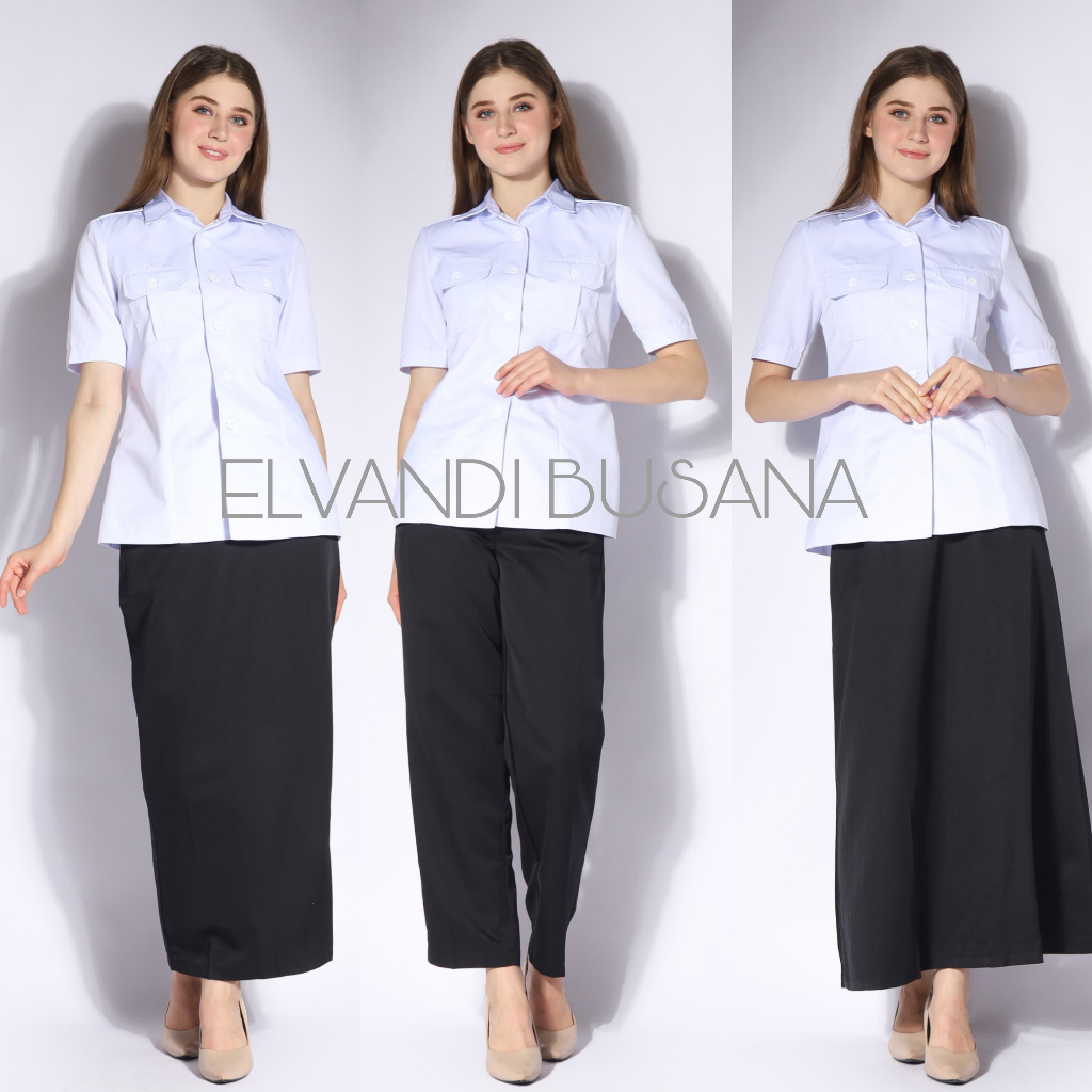 Jual Blazer Wanita Baju Kerja Kantor Seragam Dinas PDH PNS Pemda Guru ASN Wanita kode 0901 Putih ...