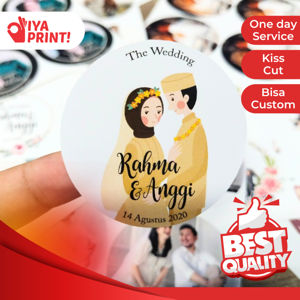 Jual Sticker Wedding Souvenir Stiker Pernikahan Custom Ucapan Nikah ...