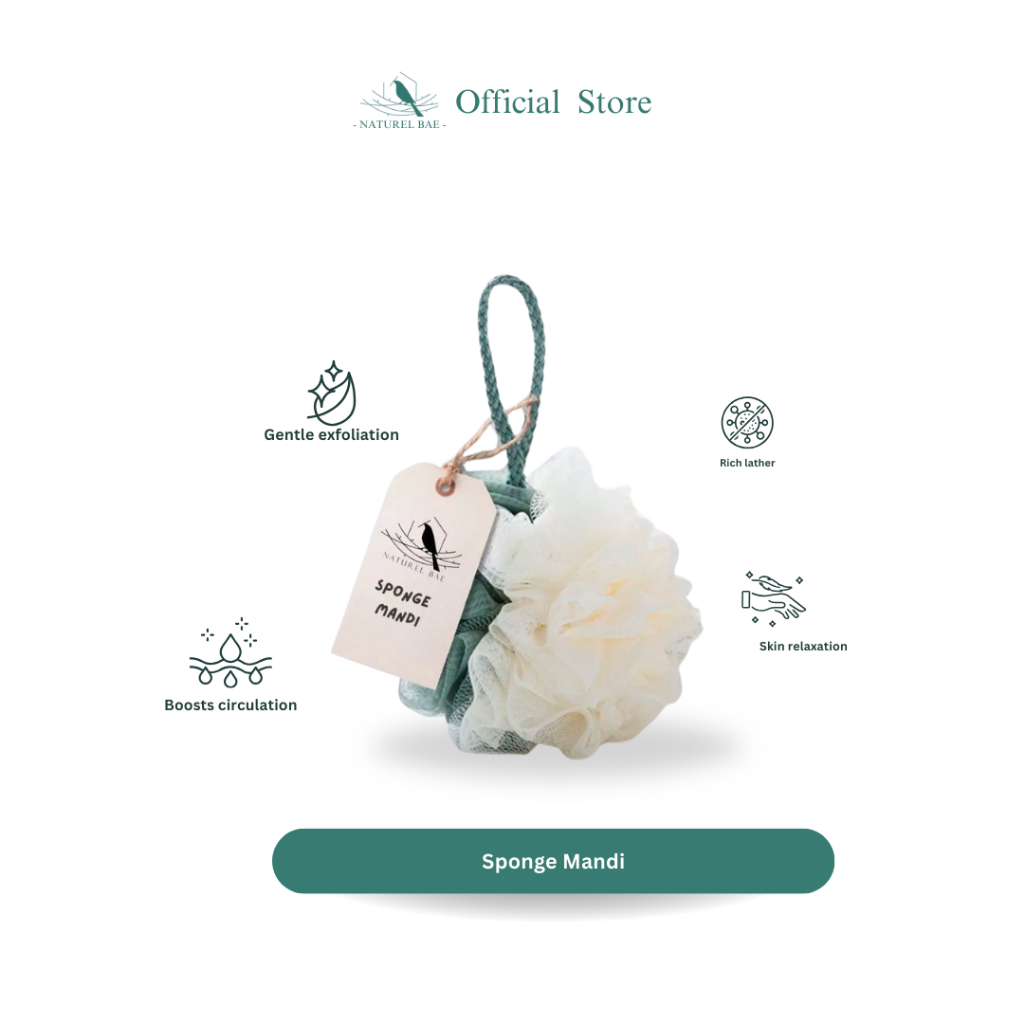 Jual Naturel Bae Spon Mandi Bath Ball Shower Puff Spons Sponge ...