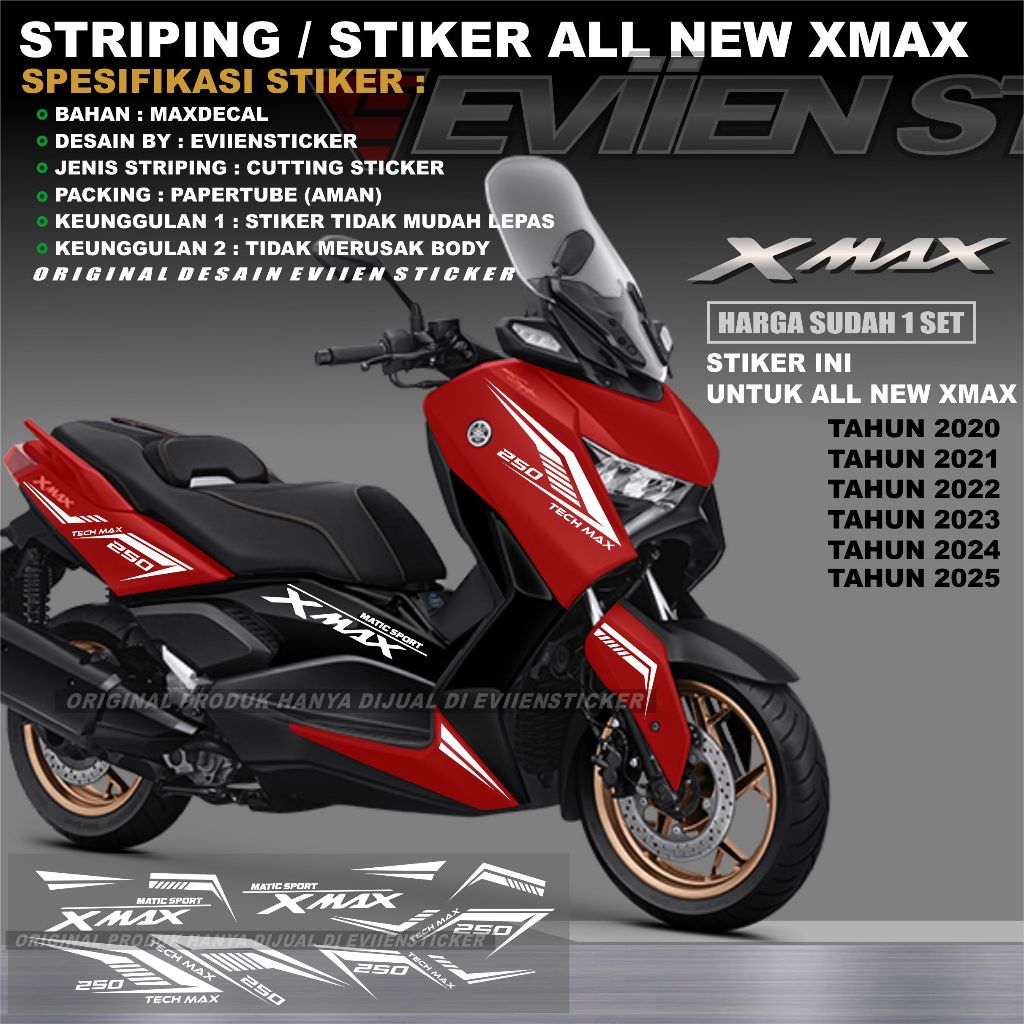 Jual STIKER STRIPING MOTOR YAMAHA XMAX TAHUN 2020 2021 2022 2023 2024 ...