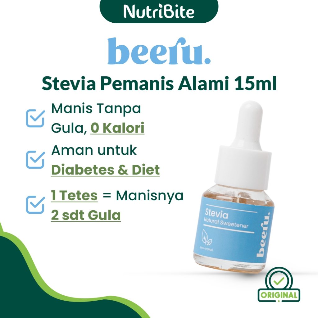 Jual BEERU Stevia Natural Sweetener Gula Pemanis Alami Cair 15ml ...