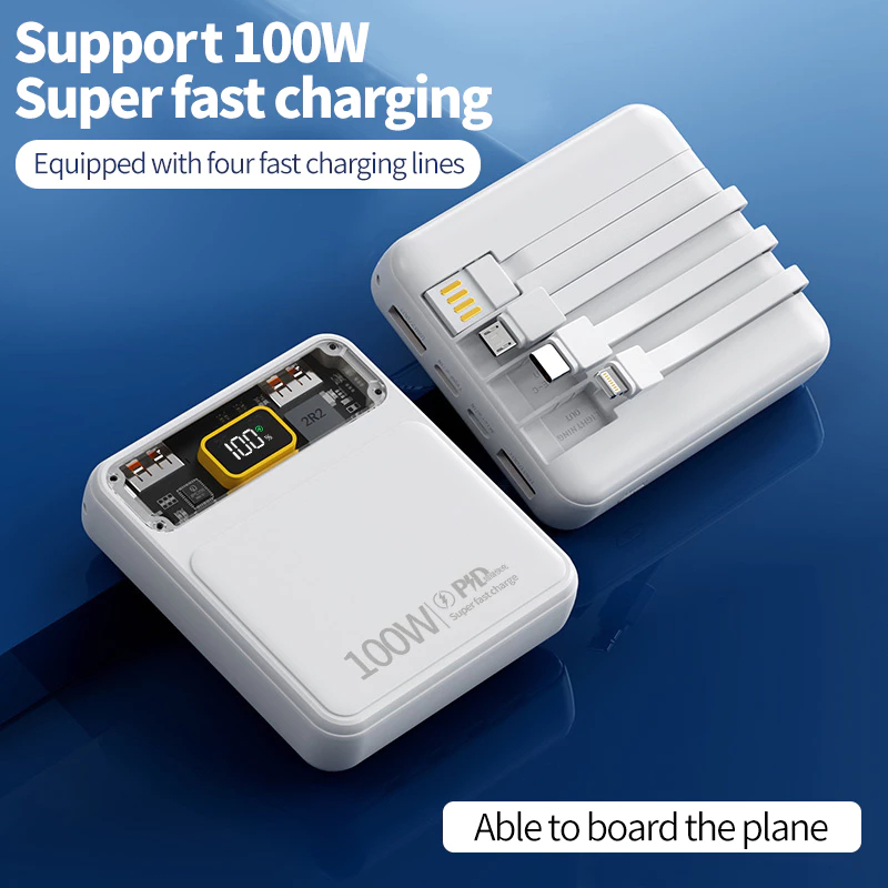 Jual 100W Power Bank mini 10000mAh 100w Fast Charging 4 In 1 Input Port ...