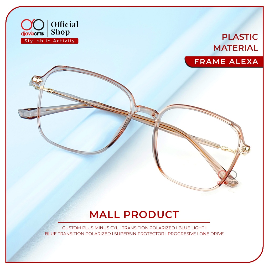 Jual DJAVA OPTIK - Frame Alexa - Kacamata Supersin Bluelight Transition Protector Kotak OverSize ...