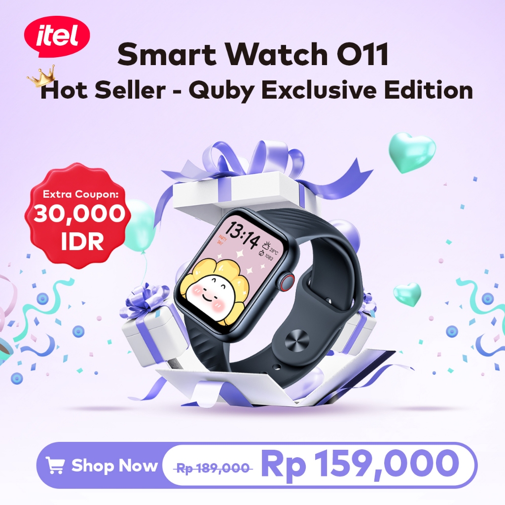 Jual Official itel Smart Watch Quby O11 3 Active | Tahan Air IP68 100 ...