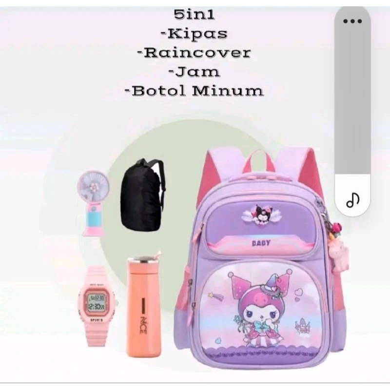 Jual Tas Ransel 5in1 Kuromi Ransel Anak Sekolah Perempuan PAUD TK SD Banyak Bonusnya | Shopee ...