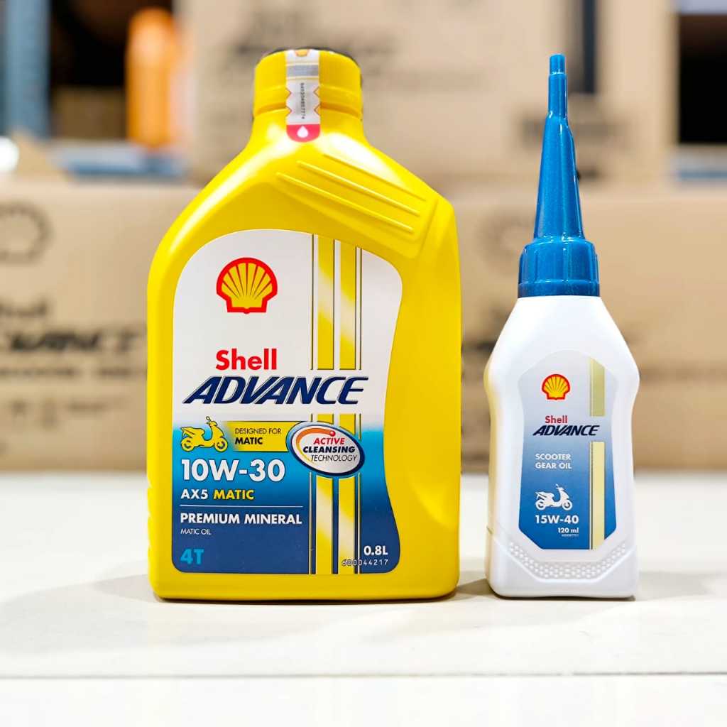 Jual PAKET OLI MATIC SHELL ADVANCE AX5 SCOOTER 0.8L 10W30 + SHELL OLI ...