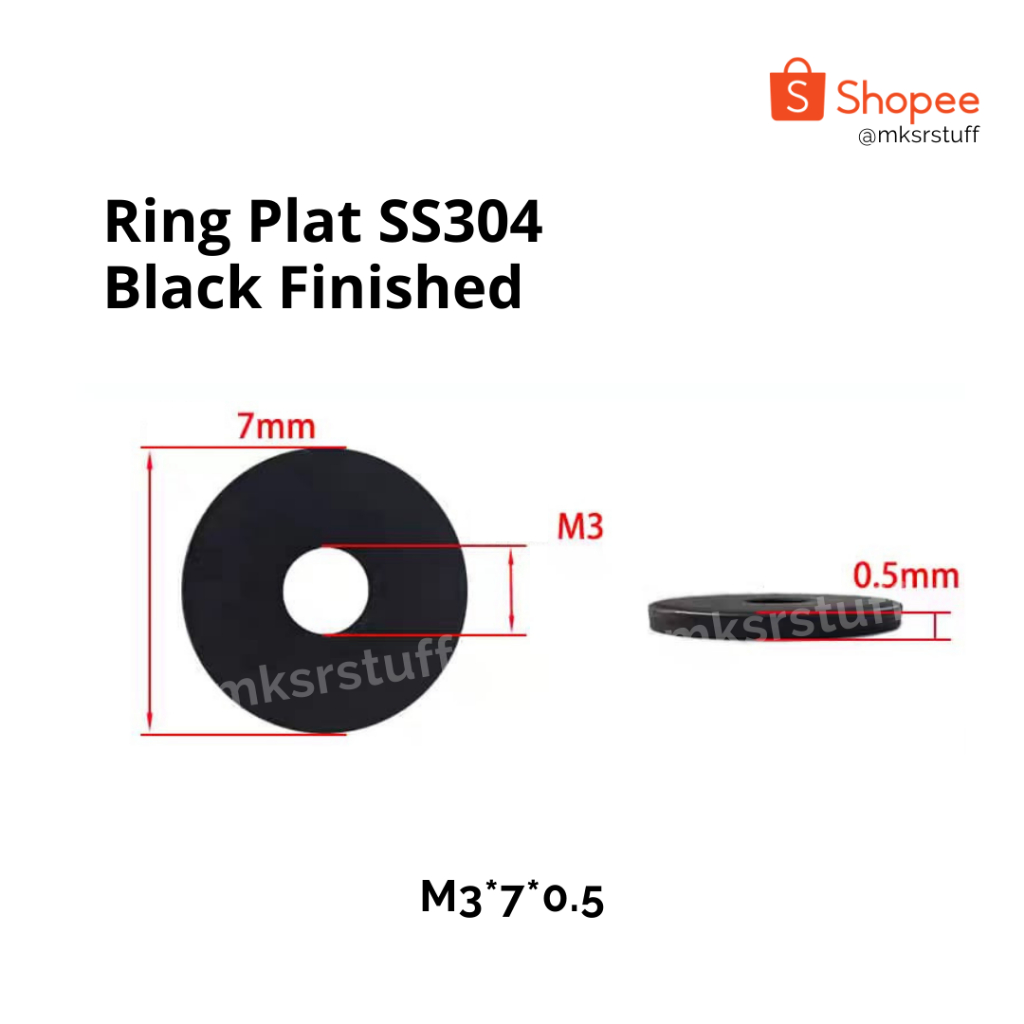 Jual M3 - Ring Plat Black Finished Stainless Steel 304 | Shopee Indonesia