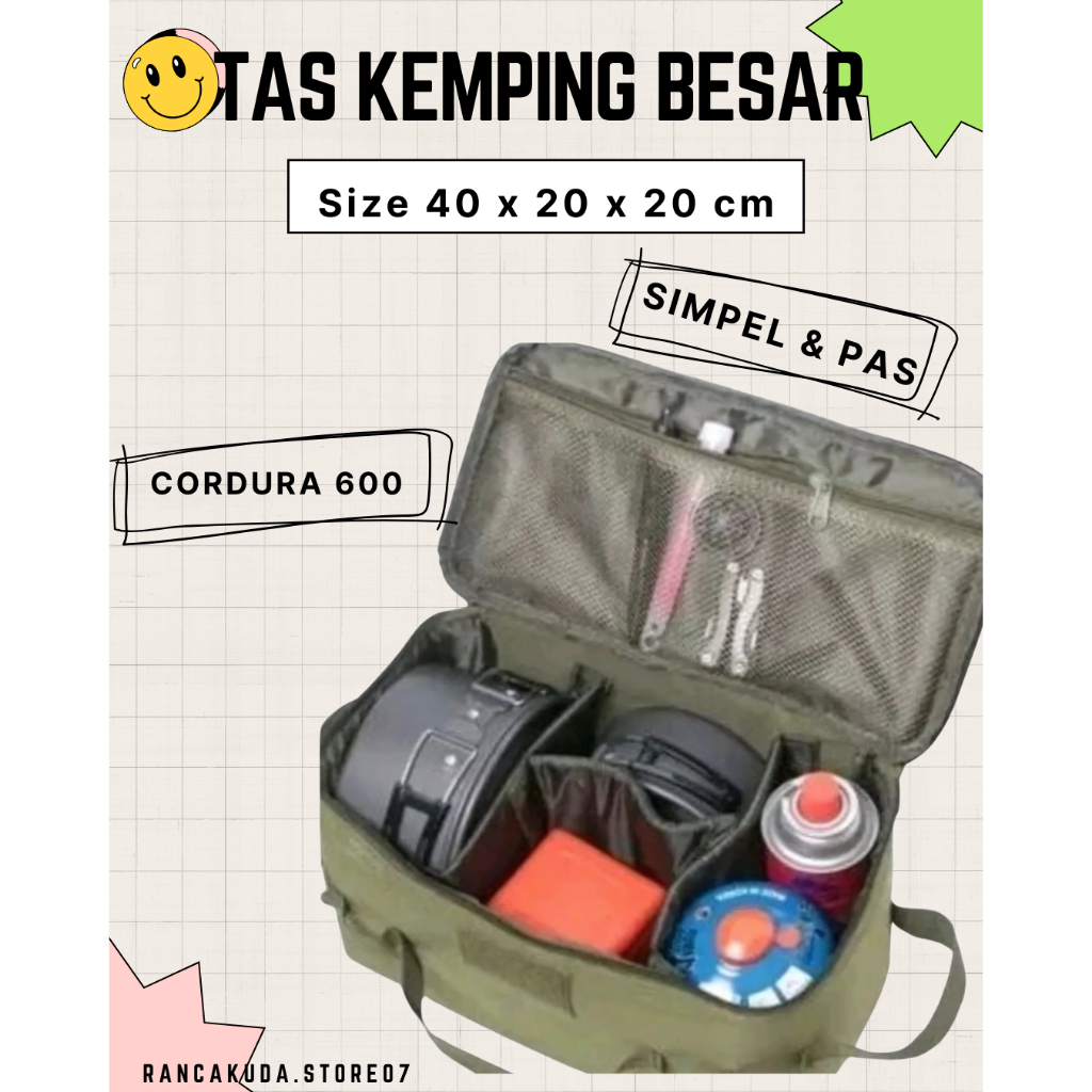 Jual Tas Kantong Peralatan camping besar 40x20x20cm// Tas peralatan ...