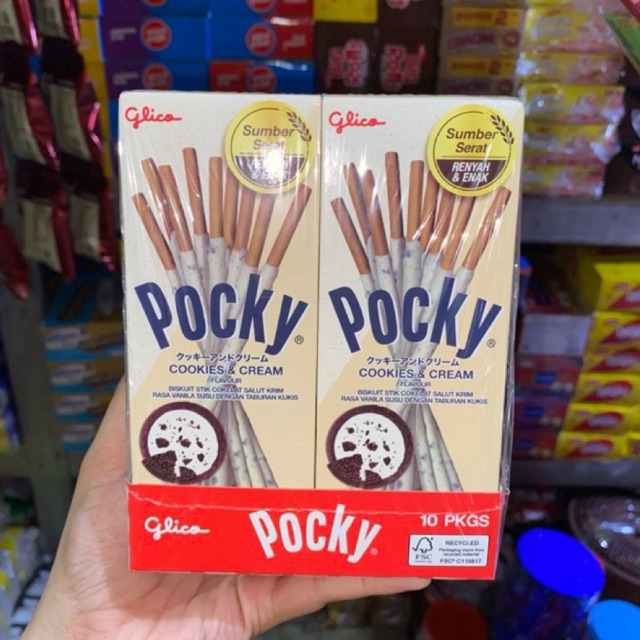 Jual Pocky Mini Size Box 1 Pack Netto 10 bks x 12gr glico Biskuit Stik strawberry cookies and ...