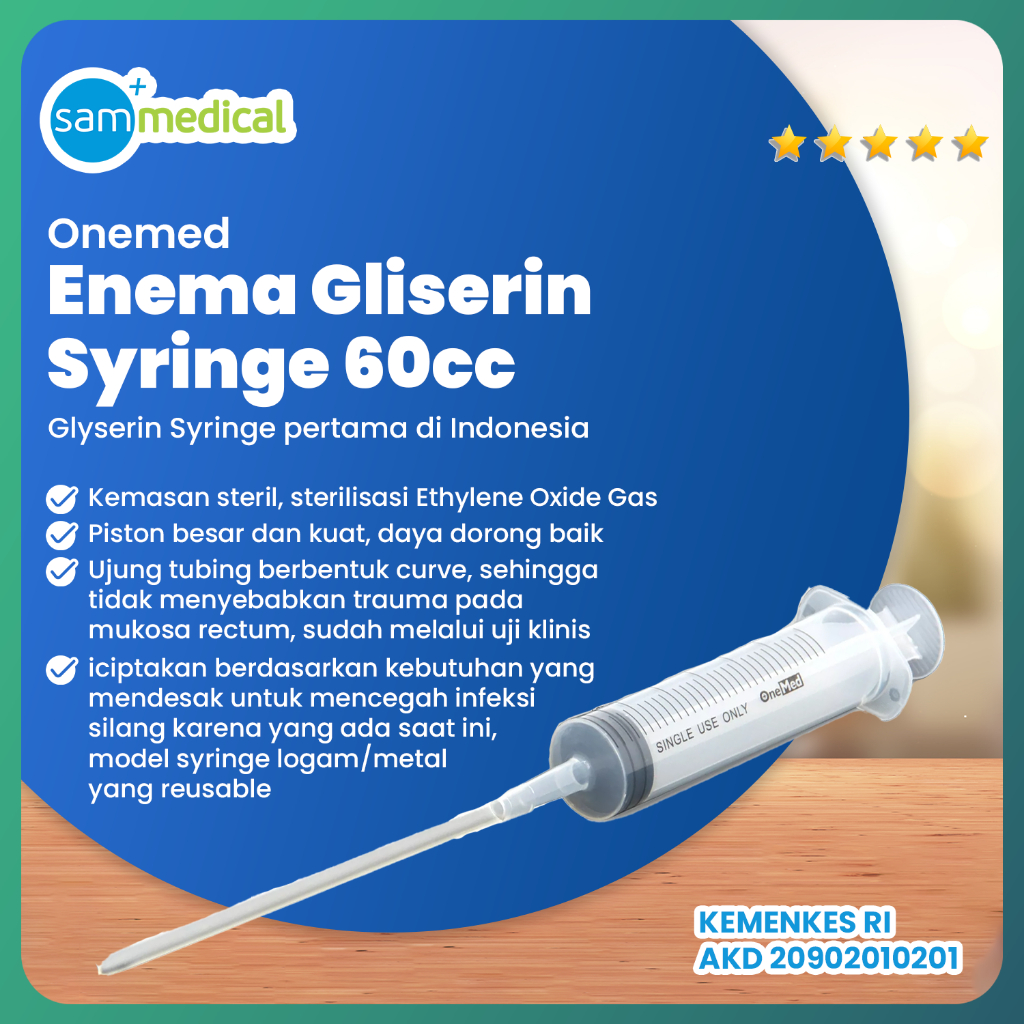 Jual Onemed Enema Gliserin Syringe Set 60 ml / Syringe Spuit Sonde ...