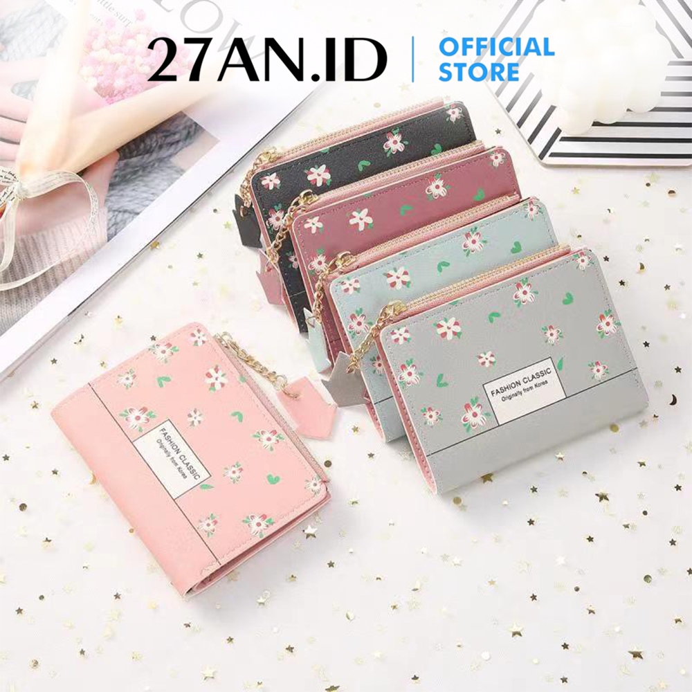 Jual ( 27AN.ID ) Dompet Wanita AS3017 Dompet Lipat Wanita Motif Flower Cantik Import Real Pict ...