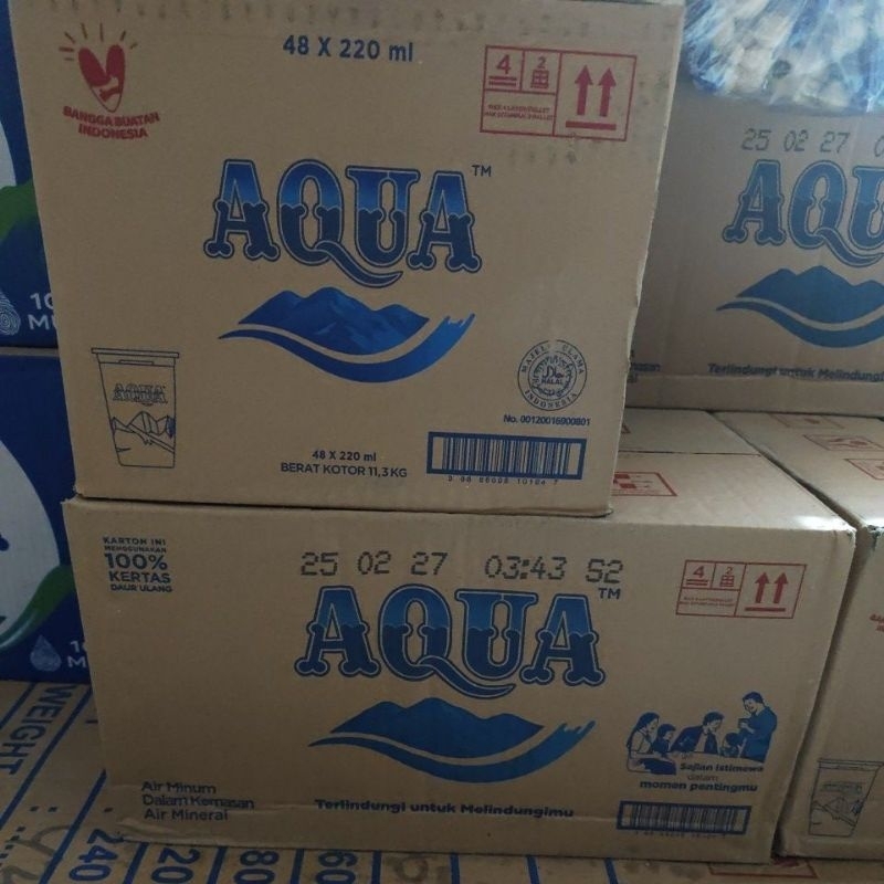 Jual 1 dus Aqua Gelas 220 ml x 48 pcs | Shopee Indonesia