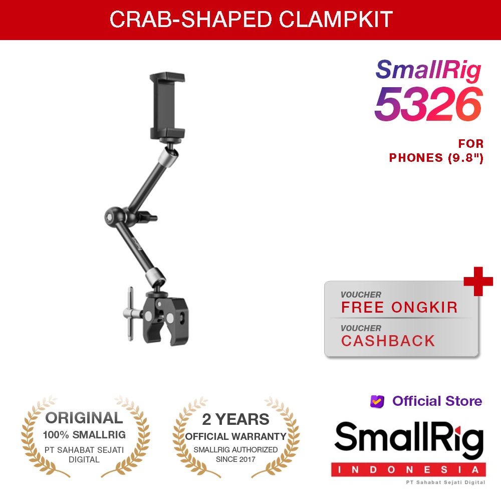 Jual SmallRig Crab-Shaped Clamp for Phones (9.8") 5326 | Shopee Indonesia