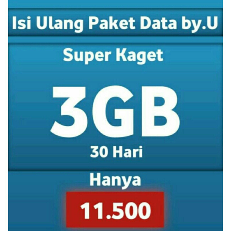 Jual PAKET KUOTA BYU / PAKET DATA BY U PROMO KUOTA BY.U 30HARI 1Gb 3Gb 7Gb 9Gb 14Gb 20Gb 42Gb by ...