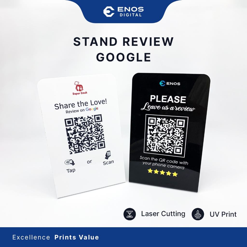 Jual Google Review Acrylic Stand – Papan QR Ulasan Bisnis, Toko, Resto ...