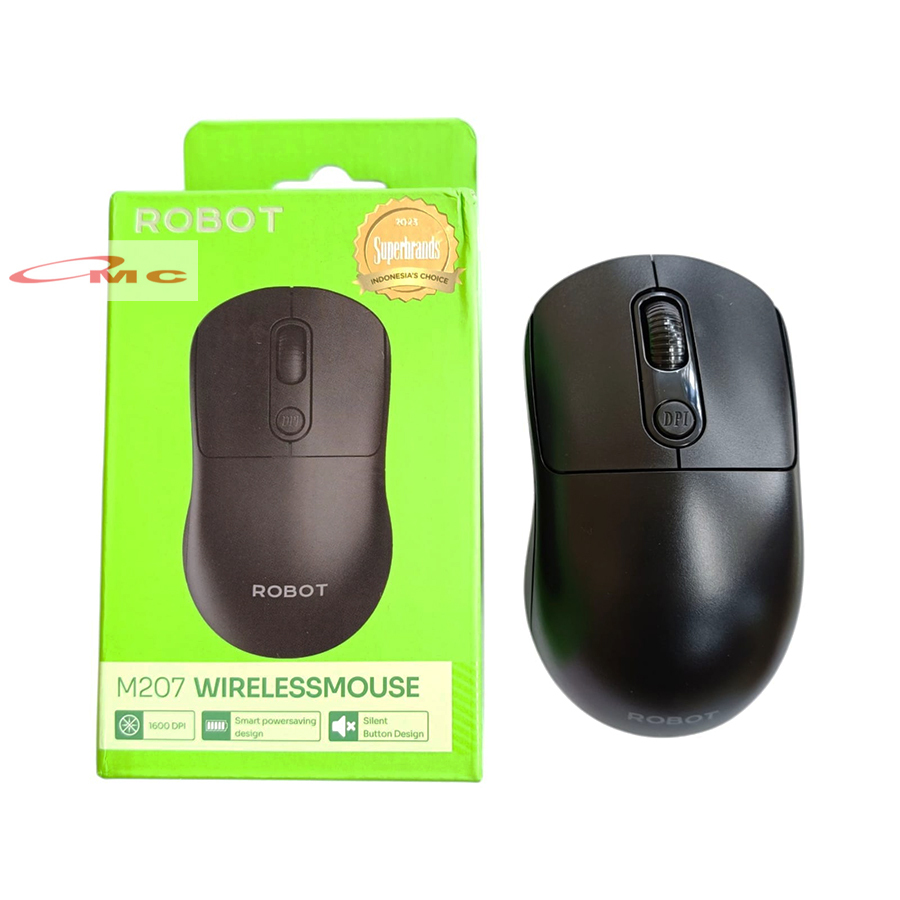 Jual Mouse Wireless Robot M206 / M207 2.4GHz Optical 1600DPI Black ...