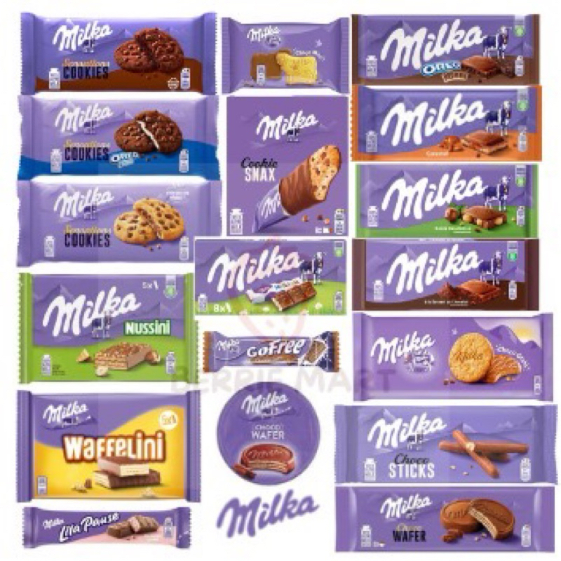 Jual Milka chocolate cookies snax nussini wafelini wafer choco stick ...