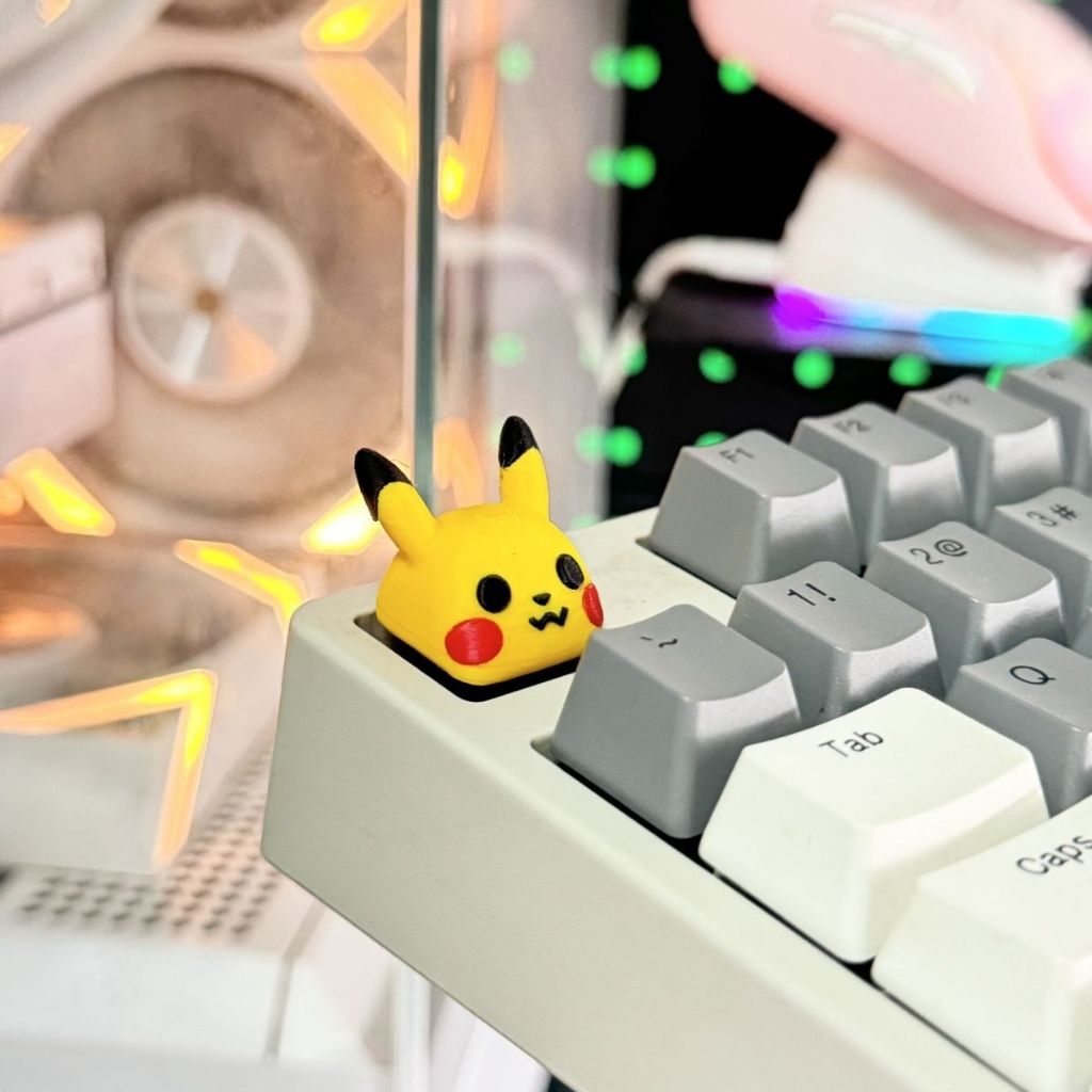 Jual Cute Pikachu Mechanical keyboard keycaps Personalization Handmade ...