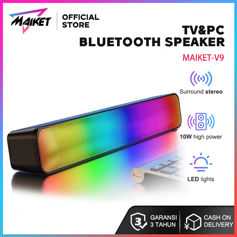 Jual 【MAIKET V9】Soundbar Bluetooth 10W - Speaker TV/PC Gaming ...