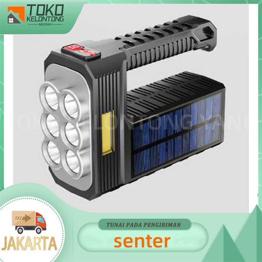 Jual Solar isi ulang USB bidang senter cahaya yang kuat ultra-terang anti-jatuh senter led ...