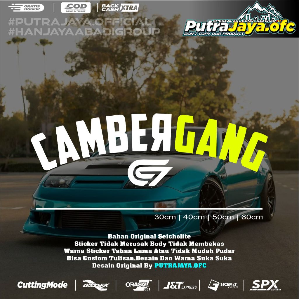 Jual sticker cutting kaca mobil cambergang V2 original desain by ...