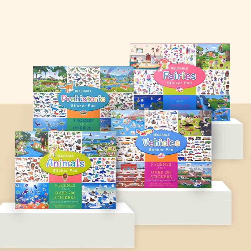 Jual Sticker pad & coloring isi 200 sticker/Buku sticker reusable ...