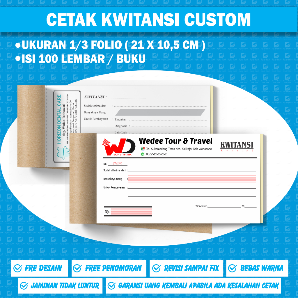Jual Kwitansi custom 2 ply 1/3 folio | Shopee Indonesia