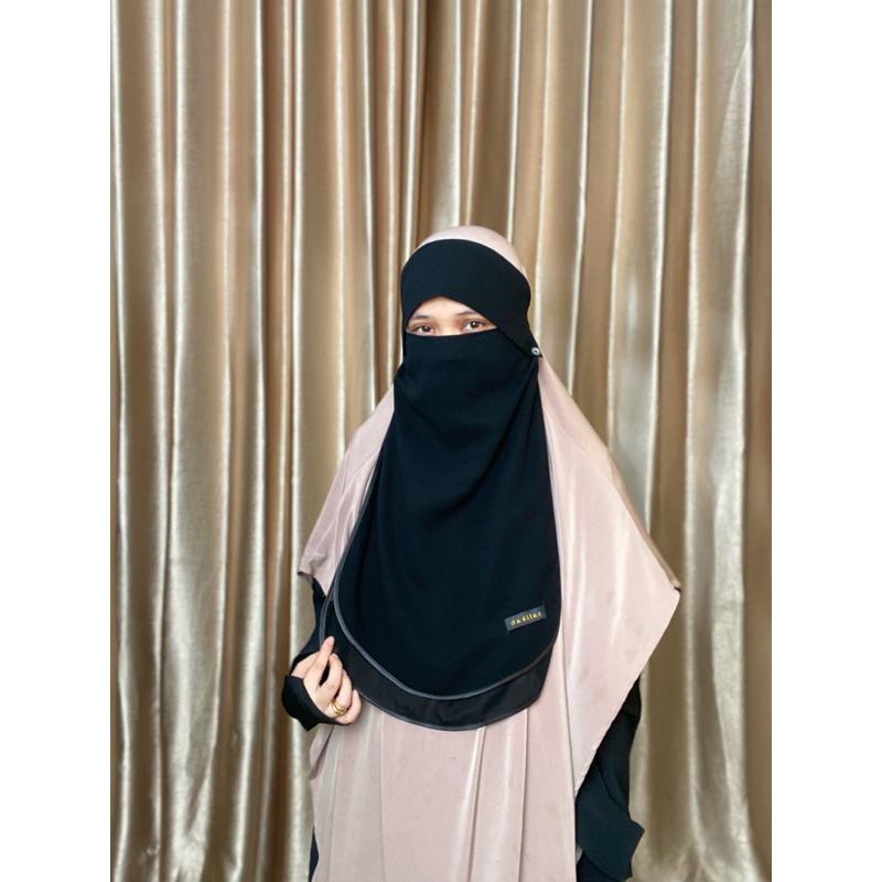Jual Niqab Poni Kancing 2 Layer | Niqob Poni Kancing 2 Layer | Cadar ...