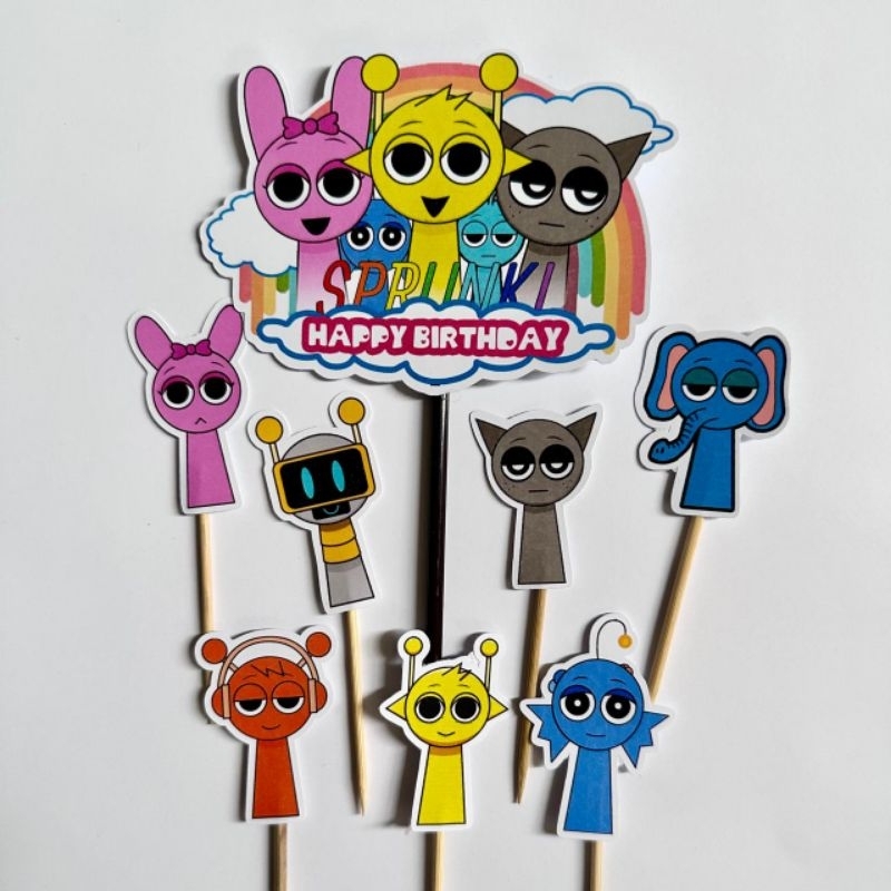 Jual TOPPER SPRUNKI / CAKE TOPPER SPRUNKI / TOPPER KUE SPRUNKI ...