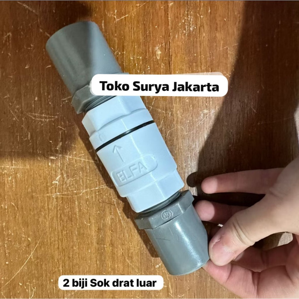 Jual ELFA CHECK VALVE 1/2" 3/4" 1" ANTI BACK FLOW TUSEN untuk HISAPAN ...