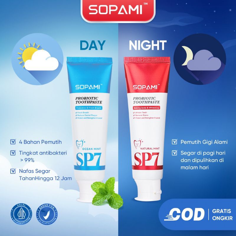 Jual SOPAMI SP7 PRO PASTA GIGI PEMUTIH DAN PERAWATAN GUSI RASA MINT ...