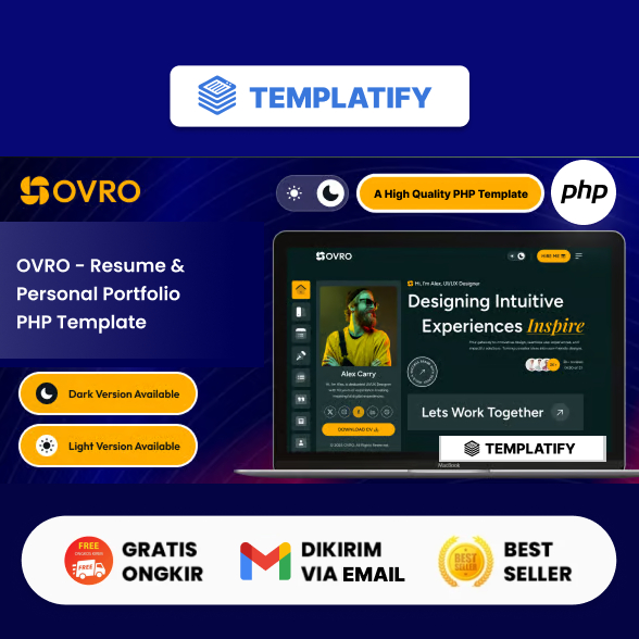 Jual Ovro – Resume & Personal Portfolio PHP Template Other Portfolio Website | Shopee Indonesia