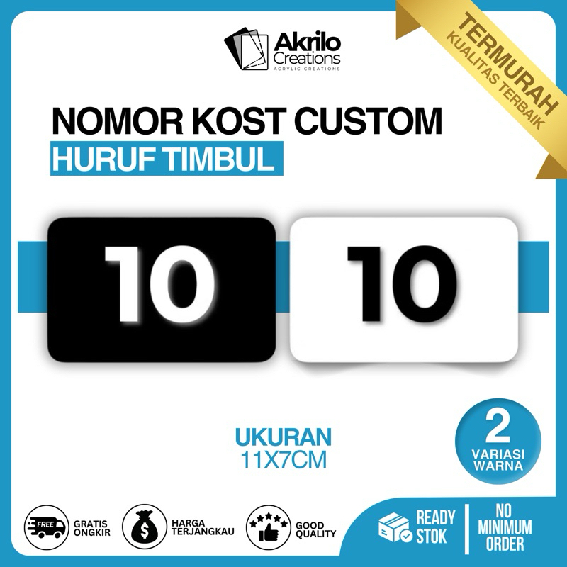 Jual Nomor Kamar Kost Timbul | Nomor Rumah Aesthetic | Acrylic Angka ...