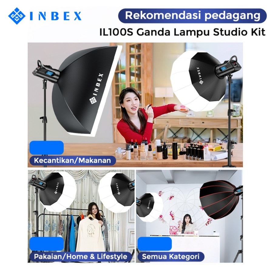 Jual [ORIGINAL] INBEX Livestream Live Stream Kit Set Lampu IL-100S ...