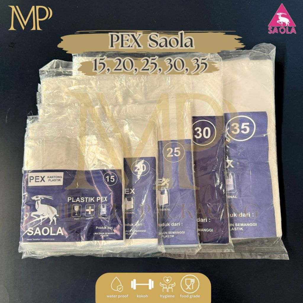 Jual Kantong Plastik Kresek PE PEX Saola Bening 15 20 25 30 35 / Kresek Bening PE Transparan ...