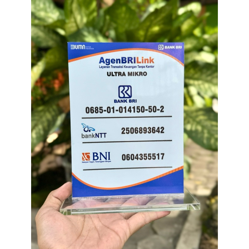Jual AKRILIK MEJA AGEN BRILINK BRI LINK UKURAN 15x20cm BISA CUSTOM ...