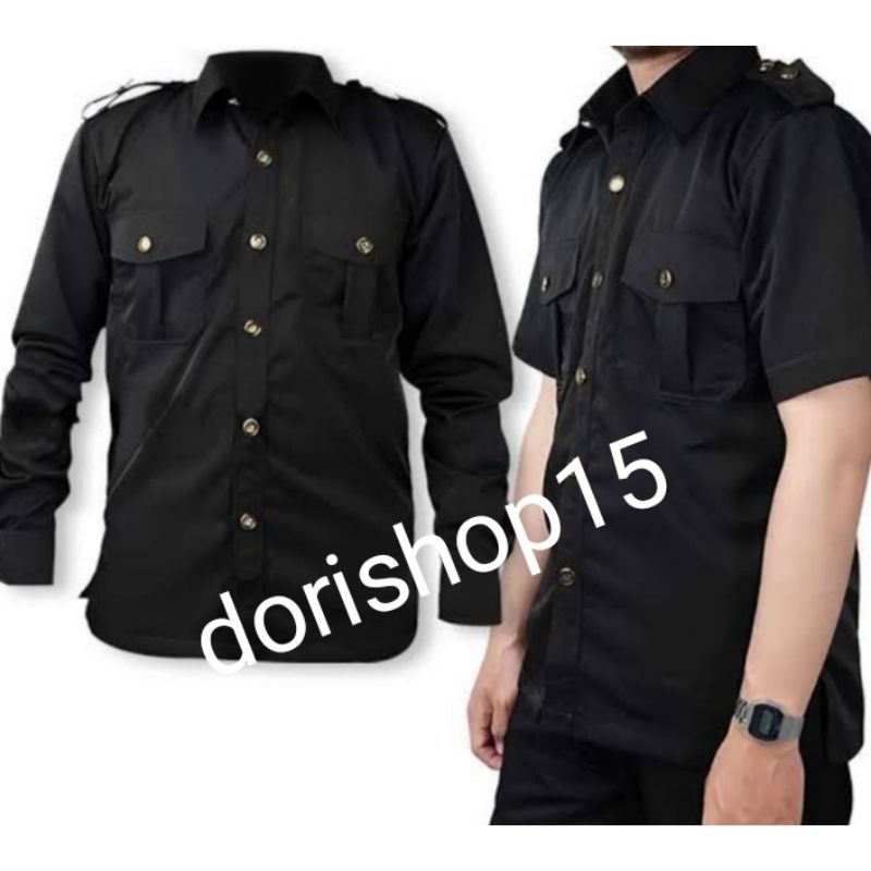 Jual seragam security safari hitam lengan panjang/pendek | Shopee Indonesia