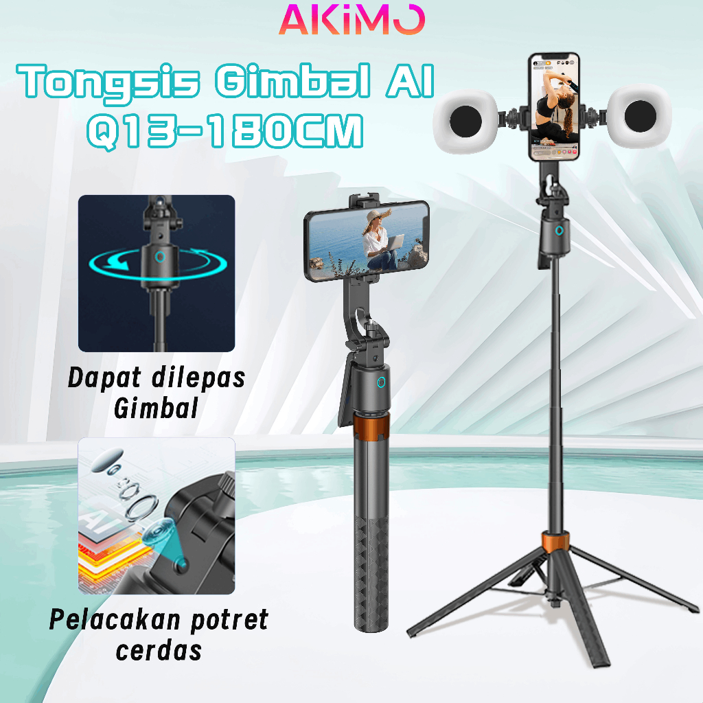 Jual AKIMO Q13 Portable Auto Face Tracking Gimbal 180CM Stabilizer 4 ...