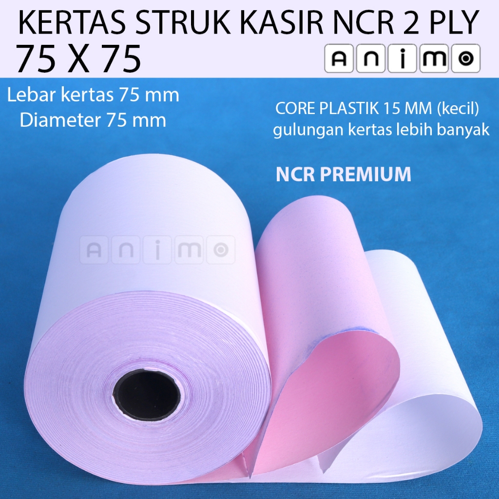Jual KERTAS STRUK KASIR 75 X 75 mm NCR 2 PLY - Kertas Rol Kasir 75x75 mm - Kertas Kasir POS ...