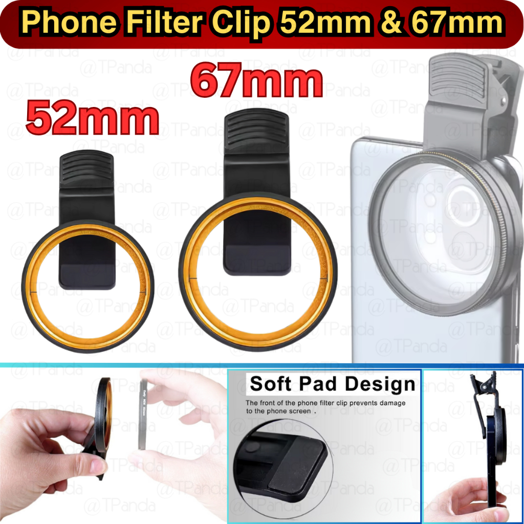 Jual KLIP Adapter Filter Smartphone 52mm 67mm, Mobile Phone Universal ...