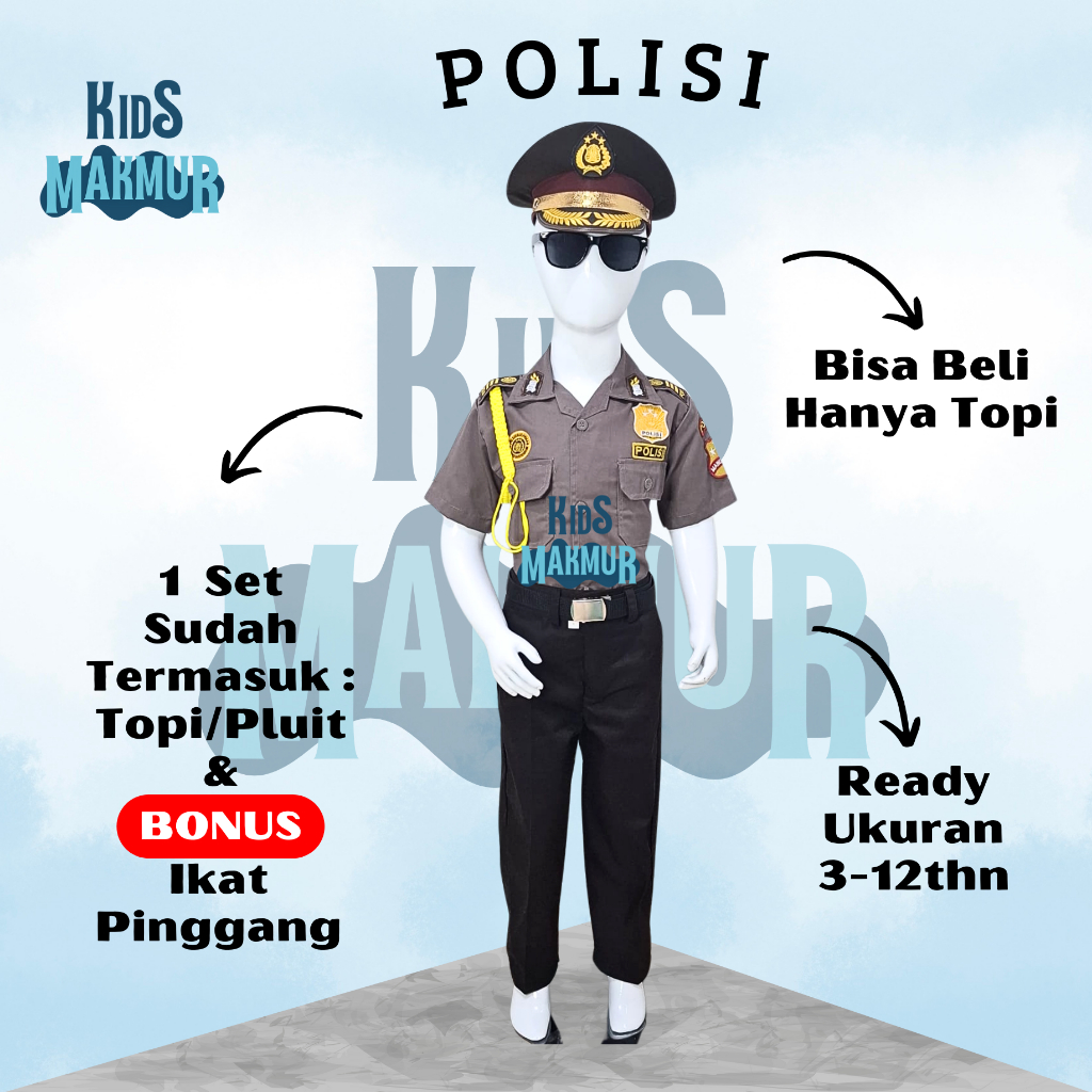 Jual Baju polisi profesi anak baju kostum anak polisi biasa dinas ...