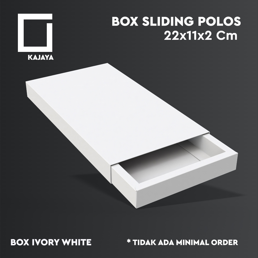 Jual Box Sliding Polos 22x11x2 cm Kertas Ivory Kemasan Dasi Scarf Hijab ...