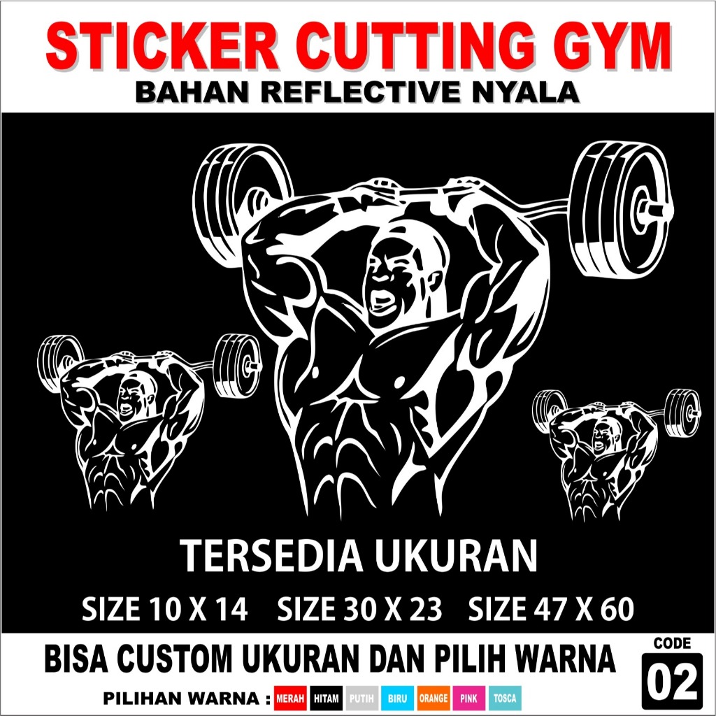 Jual STICKER WALL CUTTING STICKER CUTTING DINDING GYM STICKER CUTTING ...