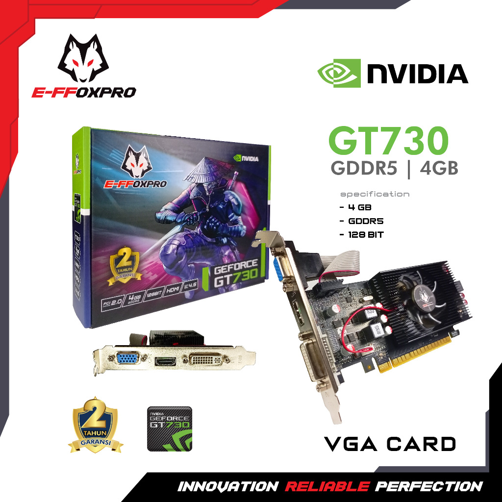 Jual Vga Effoxpro GT 730 4GB DDR5 128 Bit Low Profile LP E-ffoxpro ...