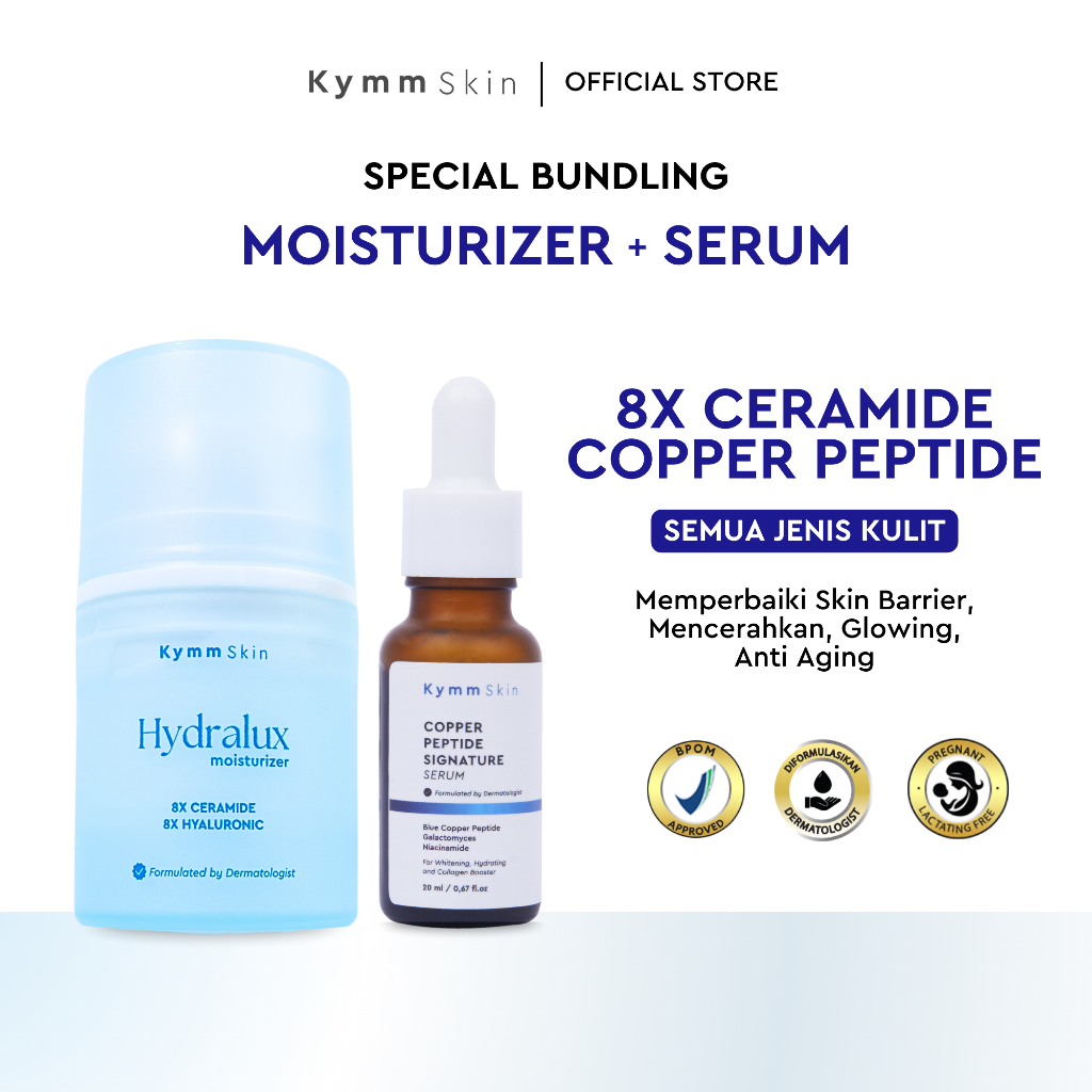 Jual KYMM SKIN Copper Peptide Serum + [Pump] Hydralux Moisturizer 8X ...