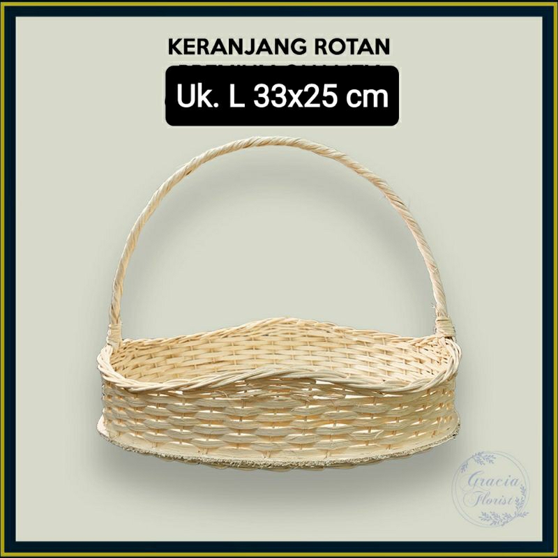Jual Keranjang Rotan Parcel/Bunga Tabur Ukuran Large/Besar (33x25cm ...