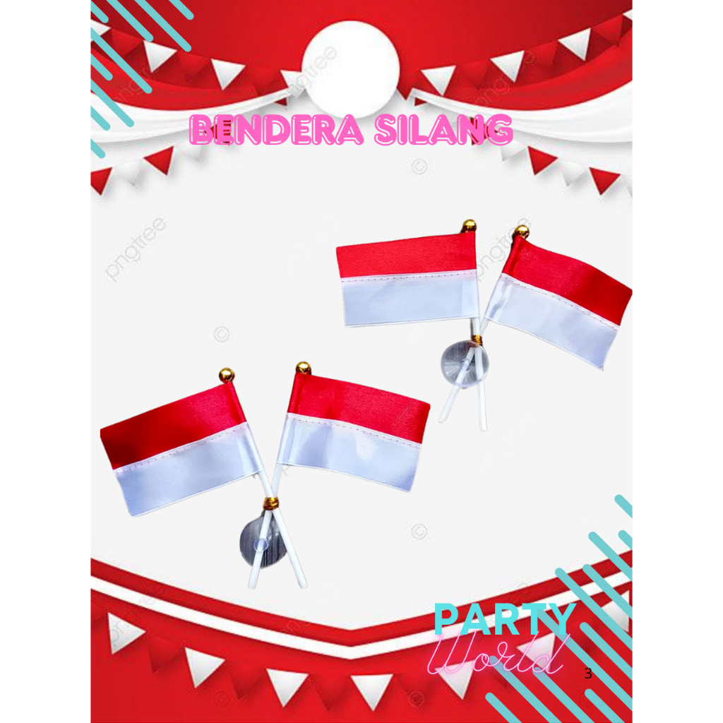 Jual Bendera Silang Merah Putih Per Pcs Tempelan Mobil Bendera Ceplok ...